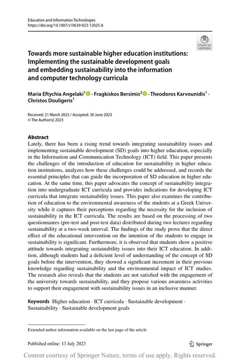 Pdf Towards More Sustainable Higher Education Institutions