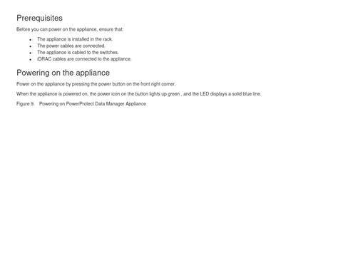 Power On The Appliance Dell Powerprotect Data Manager Appliance Configuration Best Practices