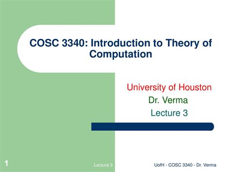 Cosc 3340 Introduction To Theory Of Computation Ppt Download
