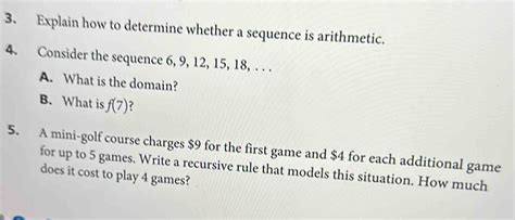 Solved 3 Explain How To Determine Whether A Sequence Is Arithmetic 4