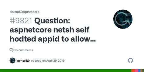 Question Aspnetcore Netsh Self Hodted Appid To Allow Add Sslcert