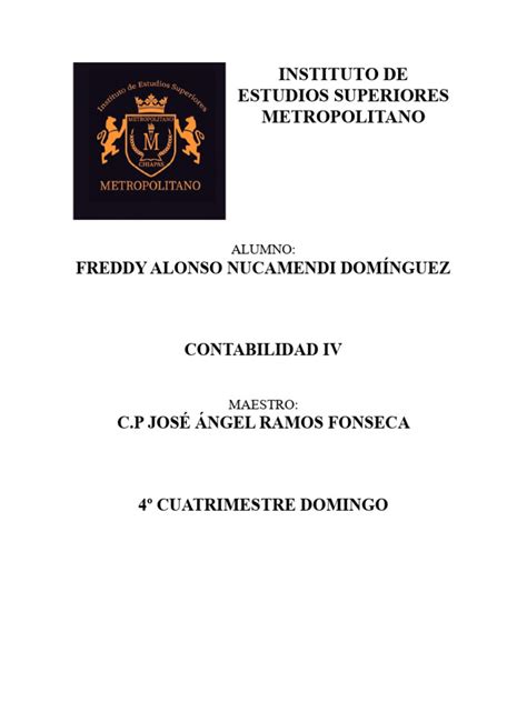 Postulados BÁsicos De La Contabilidad Freddy Alonso Nucamendi Dominguez