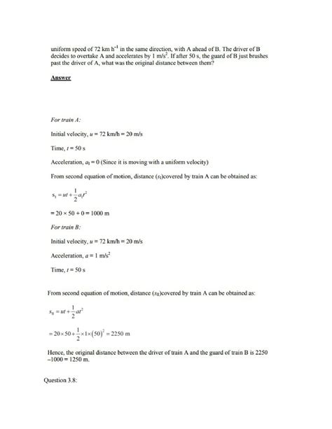 Physics Numericals For Class 11 Chapter 3 Complete Solution With