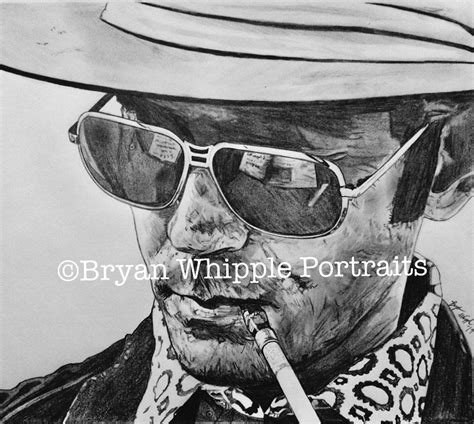 Hunter S Thompson Limited Edition Hand Signednumbered Art Sketch