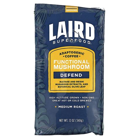 Ground Coffee Laird Superfood Dark Roast Organic Peruvian Whole Bean