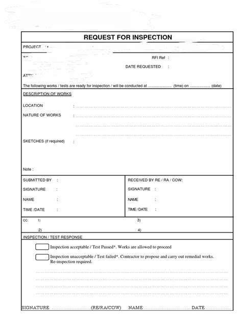 Rfi Form Pdf