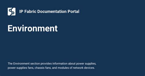 Environment Ip Fabric Documentation Portal