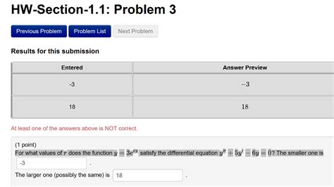Solved Hw Section 11 Problem 3 Previous Problem Problem