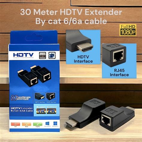{high Quality} 30 Meter Hdtv Hdmi Extender By Cat 6 6a Cable Shopee Malaysia