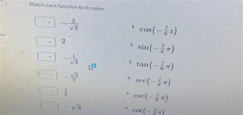 Solved Match Each Function To Its