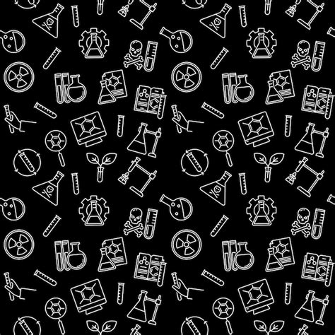 Premium Vector Chemistry Dark Seamless Pattern Chemical Laboratory