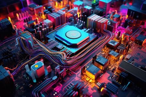 Premium Photo Circuit Board Closeup 3d Rendering Computer Digital Drawing A Computer