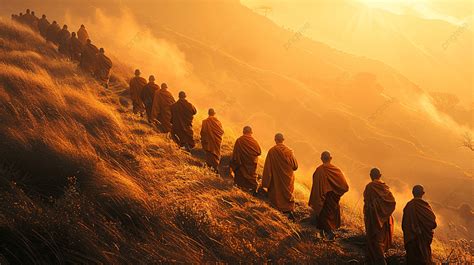 복사 공간을 이용한 중도법 수행 개념의 승려들의 여행 불 아시아 여행하다 배경 일러스트 및 사진 무료 다운로드 Pngtree
