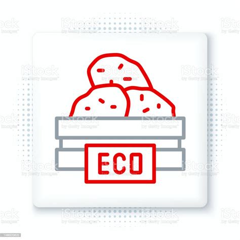 흰색 배경에 고립 된 과일과 야채 아이콘 라인 나무 상자 컬러풀한 아웃라인 컨셉 벡터 건강한 생활방식에 대한 스톡 벡터 아트 및 기타 이미지 건강한 생활방식 건강한
