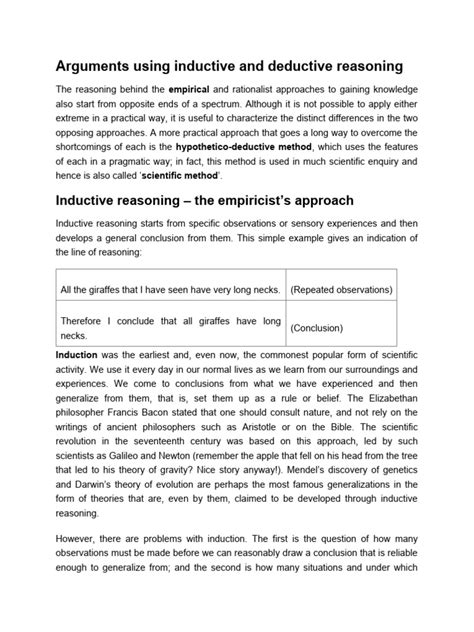 Inductive And Deductive Reasoning And Nature Of Reality Pdf