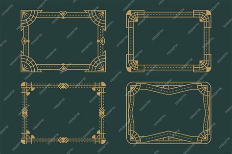아트 데코 프레임 컬렉션 무료 벡터