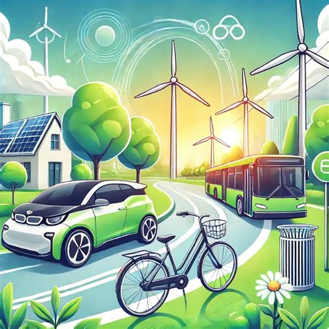 지속 가능한 교통수단 전기차 자전거 및 대중교통