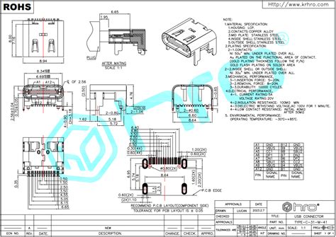 Type C插座 Type C母座 垫高1 0mm Hro韩荣 Type C 31 M 41 规格 图片 属性 韩荣电子（北京）有限公司