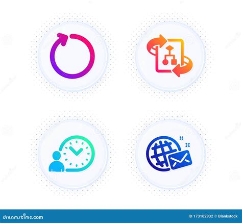 Technical Algorithm Time Management And Loop Icons Set World Mail