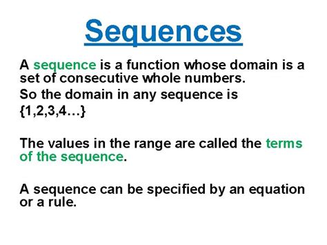 Sequences A Sequence Is A Function Whose Domain