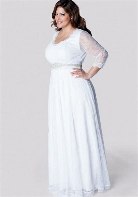 Plus Size White Long Sleeve Dress Pluslookeu Collection