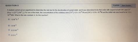 Solved Points Save Answer QUESTION A Student Carried Out Chegg