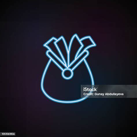 네온 스타일에 돈 아이콘 지갑입니다 하나 모바일 뱅킹 컬렉션 아이콘의 Ui Ux에 대 한 사용할 수 있습니다 가방에 대한 스톡 벡터 아트 및 기타 이미지 Istock