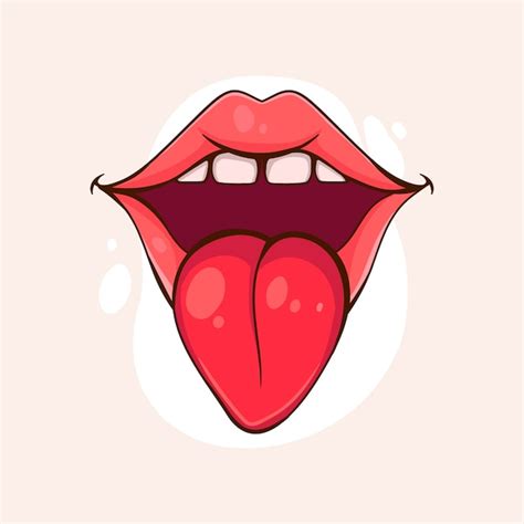Premium Vector Hand Drawn Tongue Cartoon Illustration