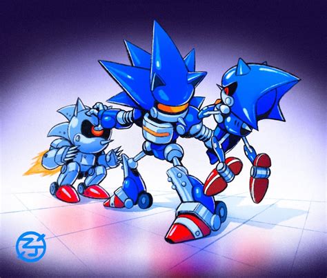 Metal Sonic Mecha Sonic Mkii And Mecha Sonic Mki Sonic And 3 More Drawn By Thecongressman