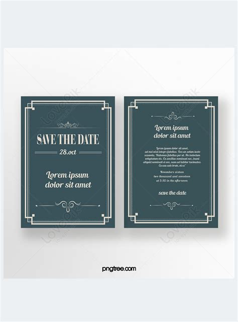 잉크 블루 우아한 복고풍 패턴 선형 장식 초대장 이미지 사진 465058755 무료 다운로드