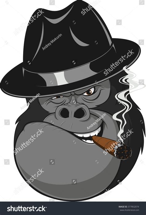 Monkey Cigar Stock Vector Royalty Free 377852074 Shutterstock