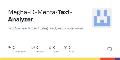 Github Megha D Mehtatext Analyzer Text Analyzer Project Using React