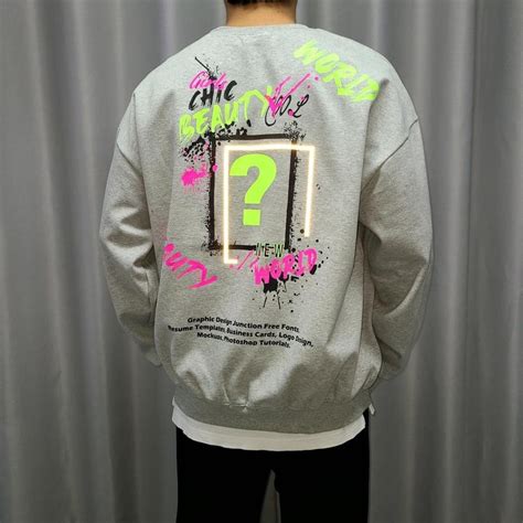 무료배송 사각 리플렉트 이중합포 오버핏맨투맨 남여공용 헬로마켓