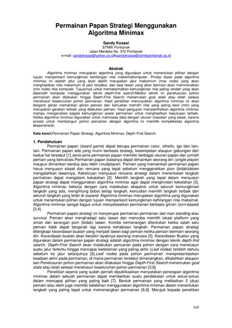 pdf permainan papan strategi menggunakan algoritma minimax
