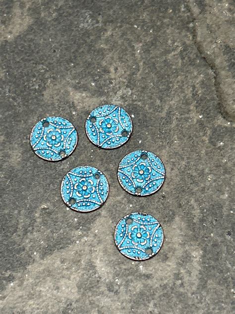 Round Copper Connectors With Patina Finish For Jewelry Making Earring Connectors Tassel Holders