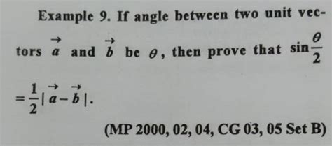 Example If Angle Between Two Unit Vectors Vec A And Vec B Be Thet