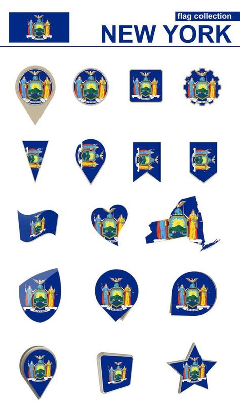 New York Flag Collection Big Set For Design 45838002 Vector Art At