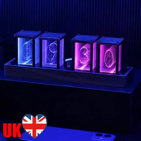 Rgb Full Color Ambient Light Ornament Diy Wood Table Clock Creative Led Ornament £3647