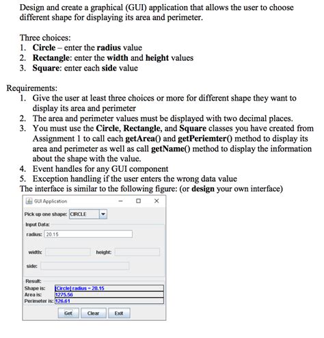 Solved Design And Create A Graphical Gui Application That