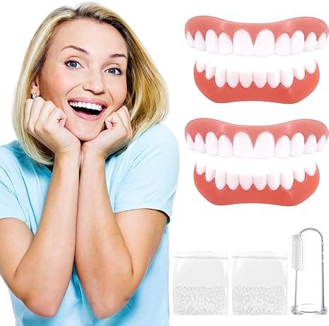 False Teeth Dentures For No Teeth 2pair Fake Teeth Soft Denture