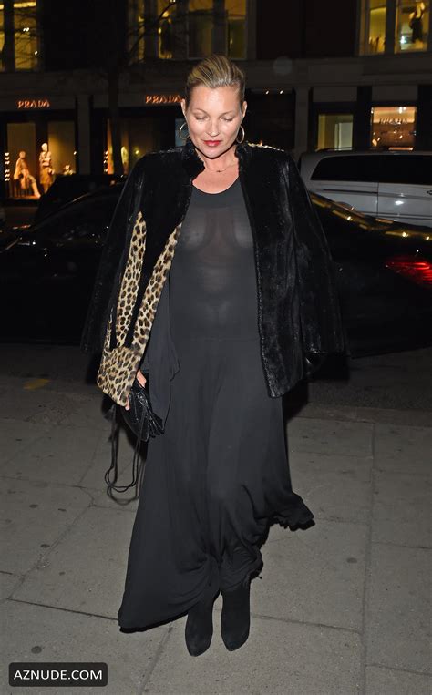 Kate Moss Braless In Black Dress In London Aznude