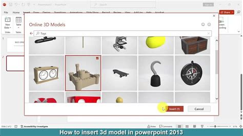 How To Insert 3d Model In Powerpoint 2013 Youtube