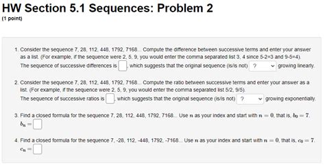 Solved HW Section Sequences Problem Consider The Chegg Com