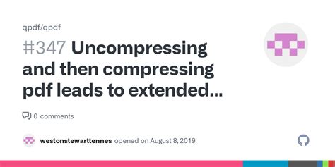uncompressing and then compressing pdf leads to extended features disabled · issue 347 · qpdf