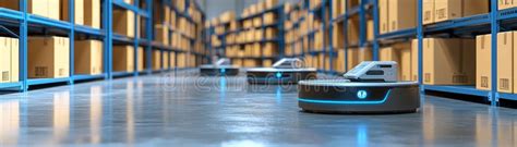 Automated Robots Sorting Packages In Warehouse Showcasing Innovation