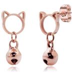 Gorgeous Rose Gold Earrings For Cat Lovers Meow As Fluff