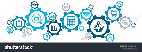 Procurement Sourcing Vector Illustration Concept Connected Stock Vector