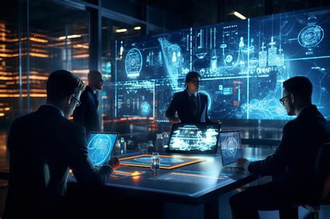 Premium Photo The Futuristic Cybersecurity Overlay Exploring A Futuristic Teams Data And Ux