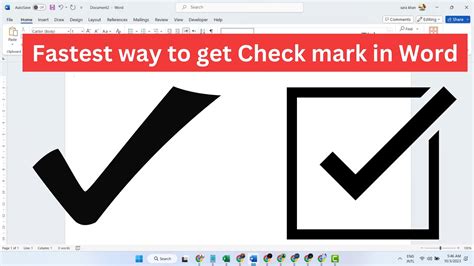 Shortcut Of Tick Mark In Word