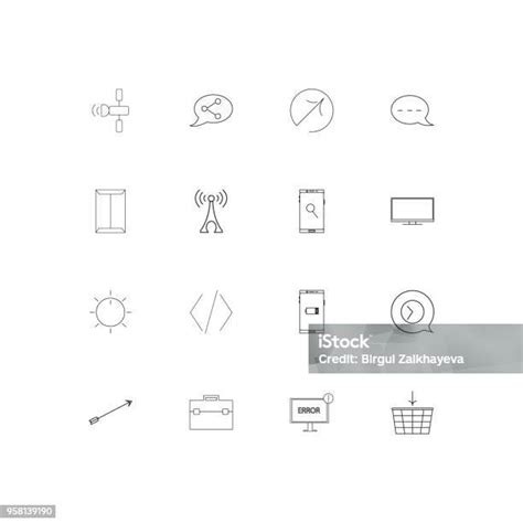 사물의 인터넷 선형 얇은 아이콘 설정합니다 간단한 벡터 아이콘 설명 0명에 대한 스톡 벡터 아트 및 기타 이미지 0명 기포 디자인 Istock